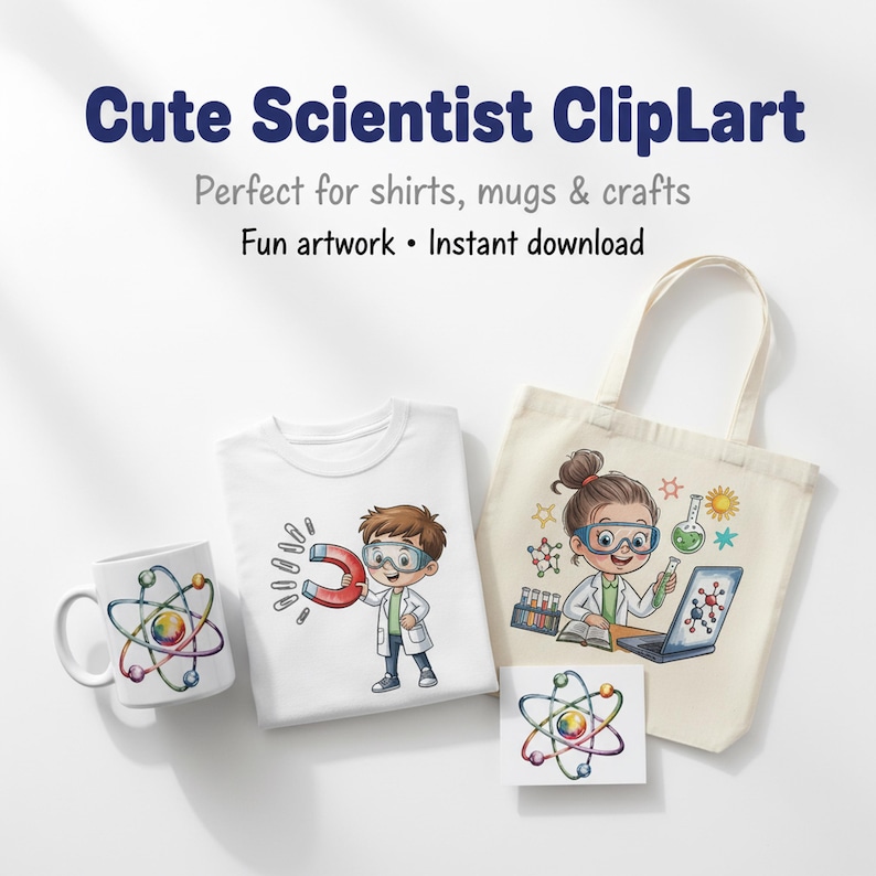 Watercolor Science Clipart Bundle for Kids | 12 Cute STEM Classroom ...