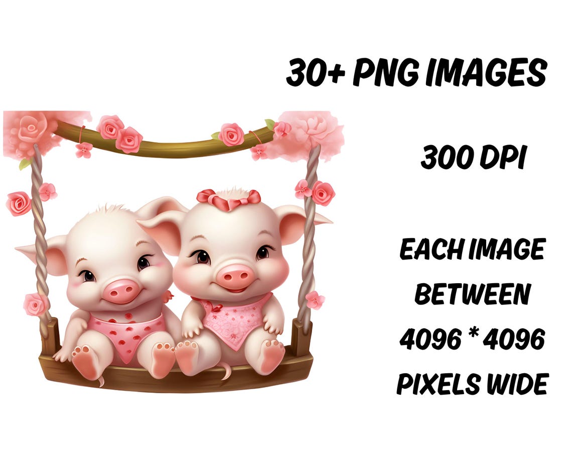 Cute Baby Pig Clipart, Funny Pig Clipart, Piglet Clipart, Happy Pig ...
