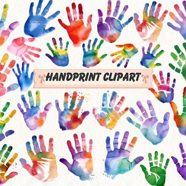 Colorful Hand Prints - Etsy