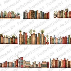 Book Border Clipart, Bookworms Clipart, Book Clipart, Vintage Library ...