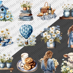 Denim Clipart, Jeans Girl PNG, Watercolor Denim Girl, Spring Fashion ...