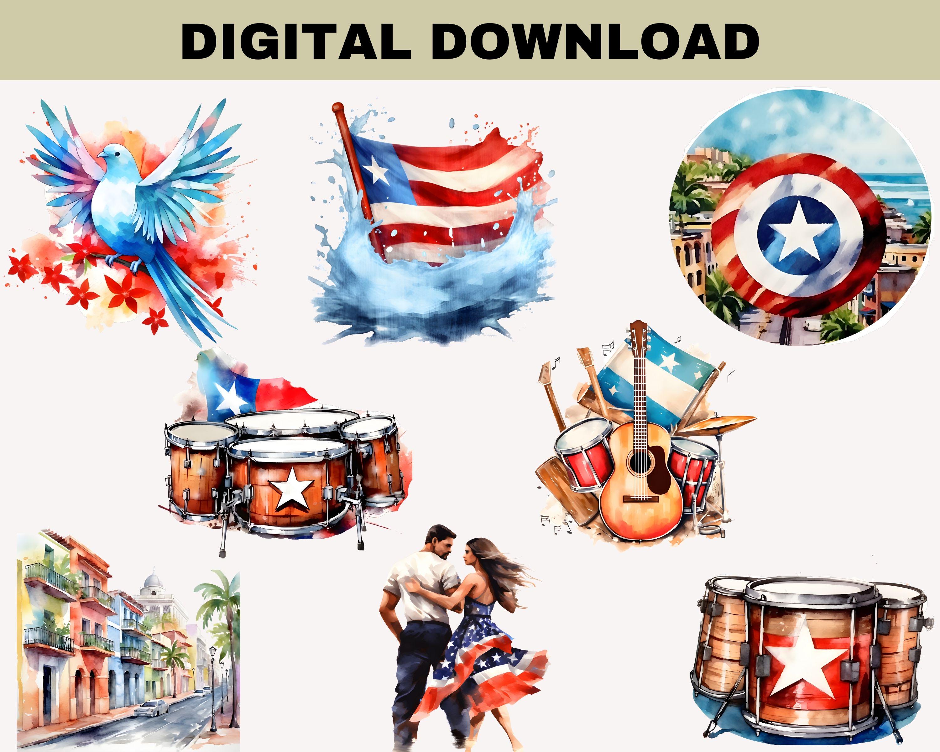 Puerto Rico Clipart - Puerto Rico Flag, Island Clipart, Summer Clipart ...