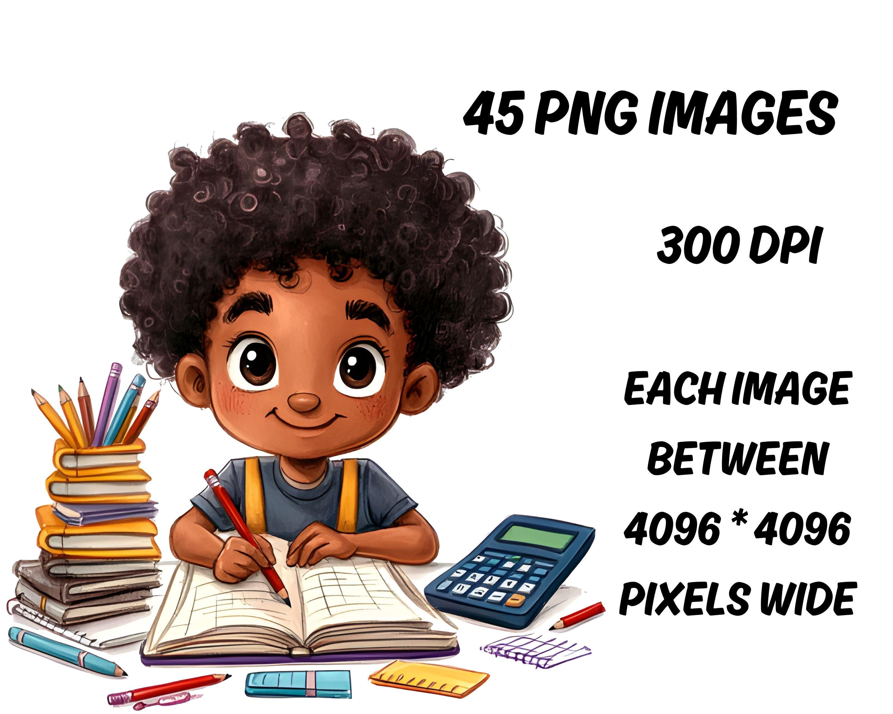 Back to School Clipart, Black Teacher Clipart, Cute Afro-american ...