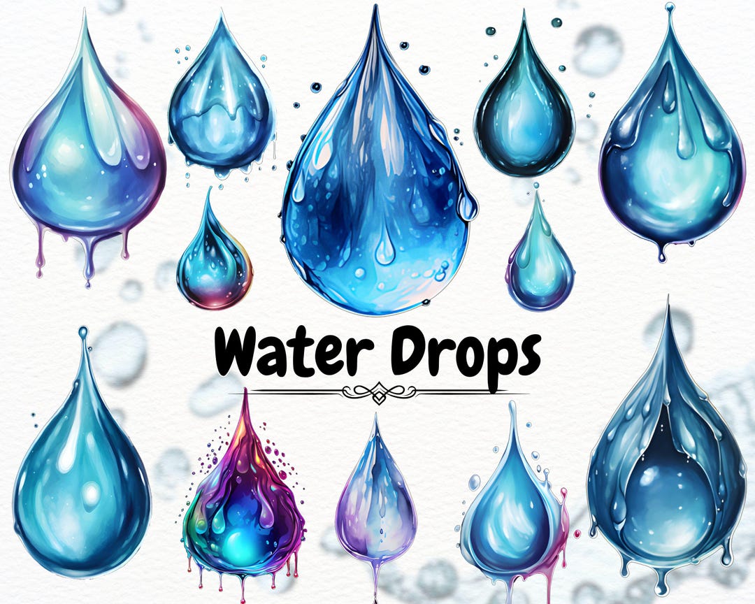 Water Drops Clipart, Drop of Water Illustrations, Water Droplets ...