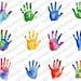 Watercolor Handprint Clipart, Painted Hand Prints, Kids Handprints PNG ...