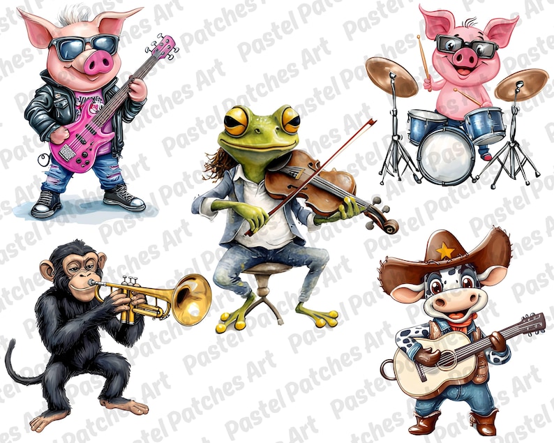 Funny Musical Animals Clipart, Singing Cat PNG, Cute Cat Music Clipart ...
