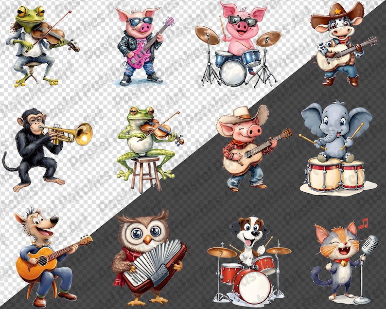 Funny Musical Animals Clipart, Singing Cat PNG, Cute Cat Music Clipart ...
