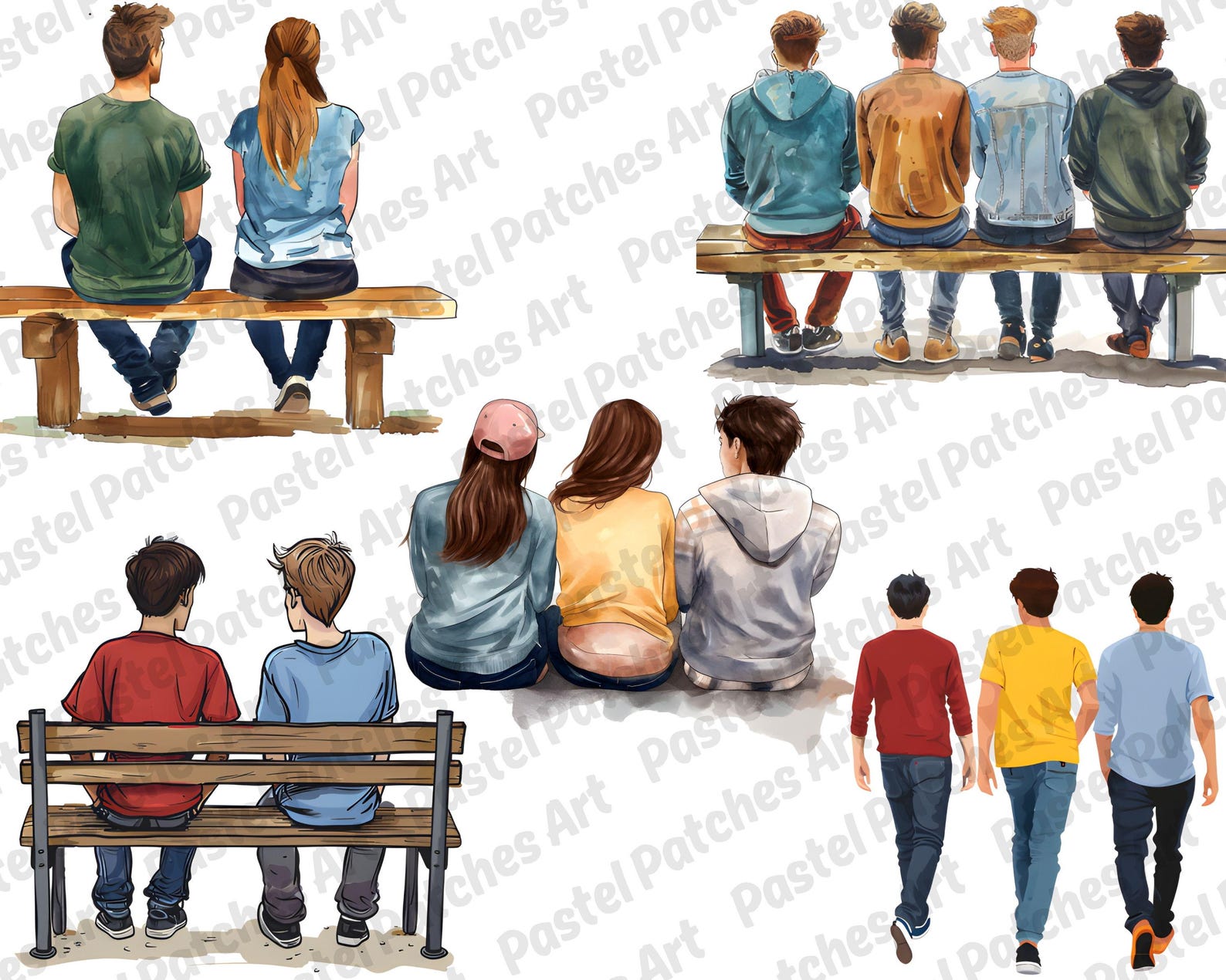 Watercolor Best Friends Clipart, Soul Mate PNG, Sisters, Friends PNG ...