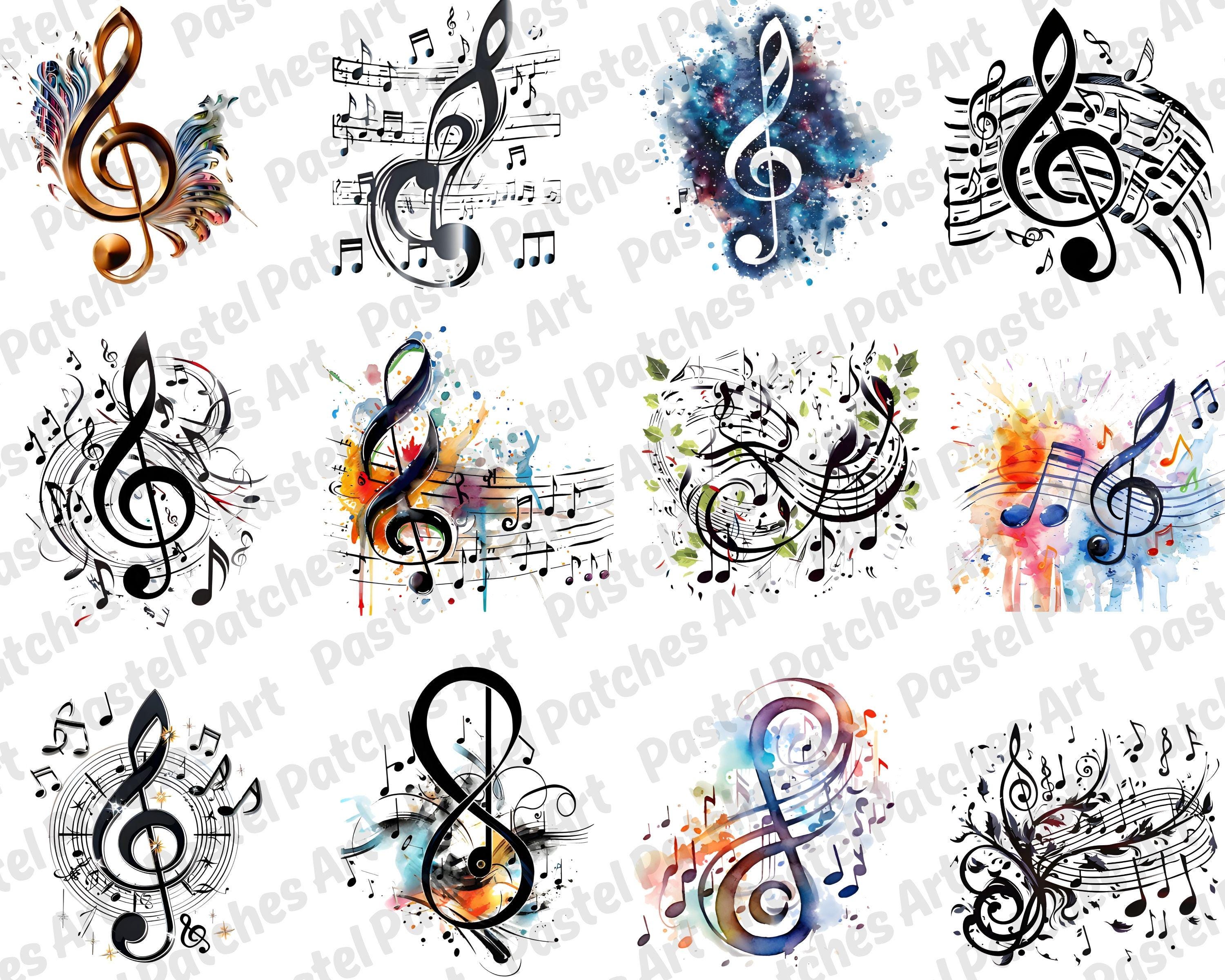 Musical Notes Clipart, Abstract Music Symbols, Music Illustrations ...