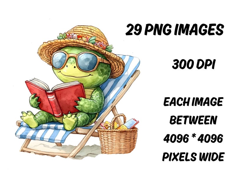 29 Summer Animals PNG Clipart – Cute Beach and Pool Party Graphics for ...