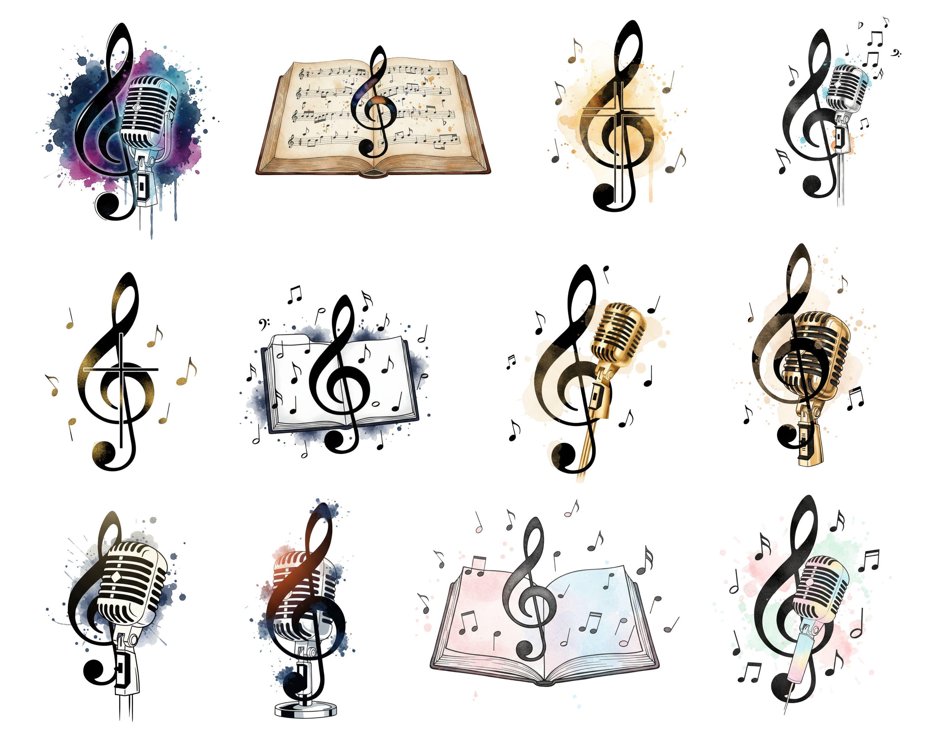 50+ Choir Vocal Music Notes Clipart | Singing Musical Notes PNG Bundle ...
