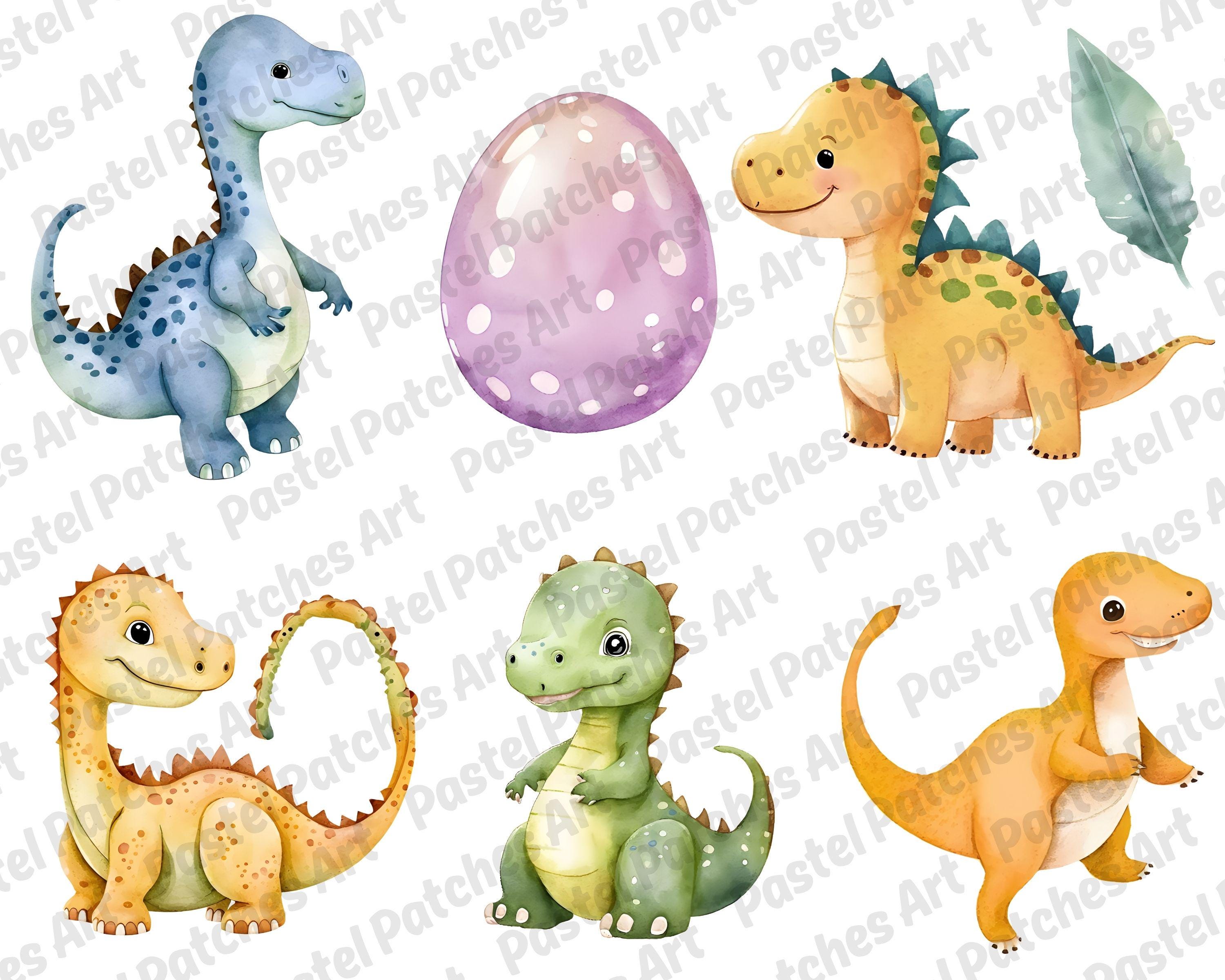 Watercolor Dinosaur Clipart PNG, Baby Boy Nursery Decor, Dinosaur ...