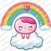 Kawaii Sky Elements Clipart Bundle, Cute Weather PNG Set, Clouds Stars ...