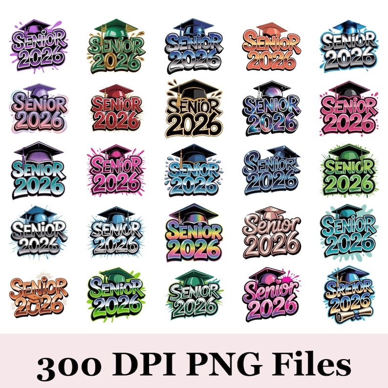 Senior 2026 PNG Bundle • Class of 2026 Sublimation Designs • 2026 ...