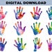 Watercolor Handprint Clipart, Painted Hand Prints, Kids Handprints PNG ...