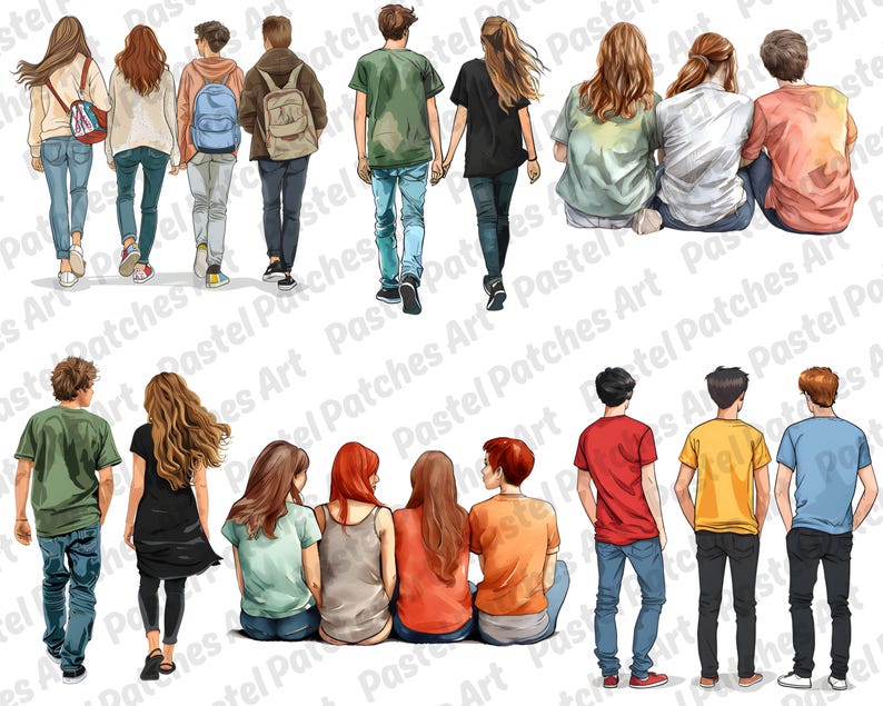 Watercolor Best Friends Clipart, Soul Mate PNG, Sisters, Friends PNG ...
