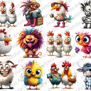 Whimsical Animals Clipart Bundle, Funny Cute Animal, Quirky Animals ...
