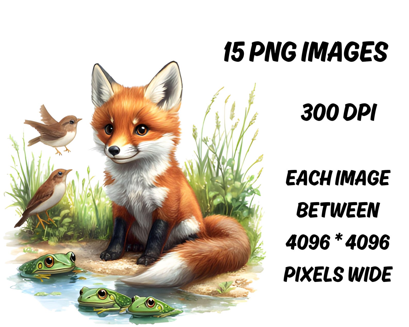Baby Fox Clipart, Watercolor Fox PNG, Fox Graphics, Cute Nursery ...