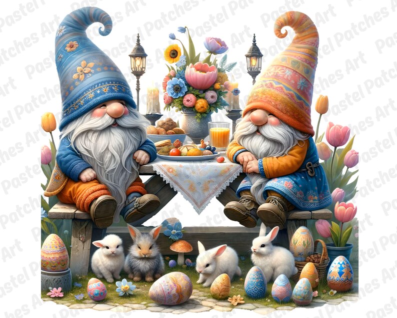 Adorable Easter Gnome Clipart Bundle | Whimsical Spring Gnomes PNG ...