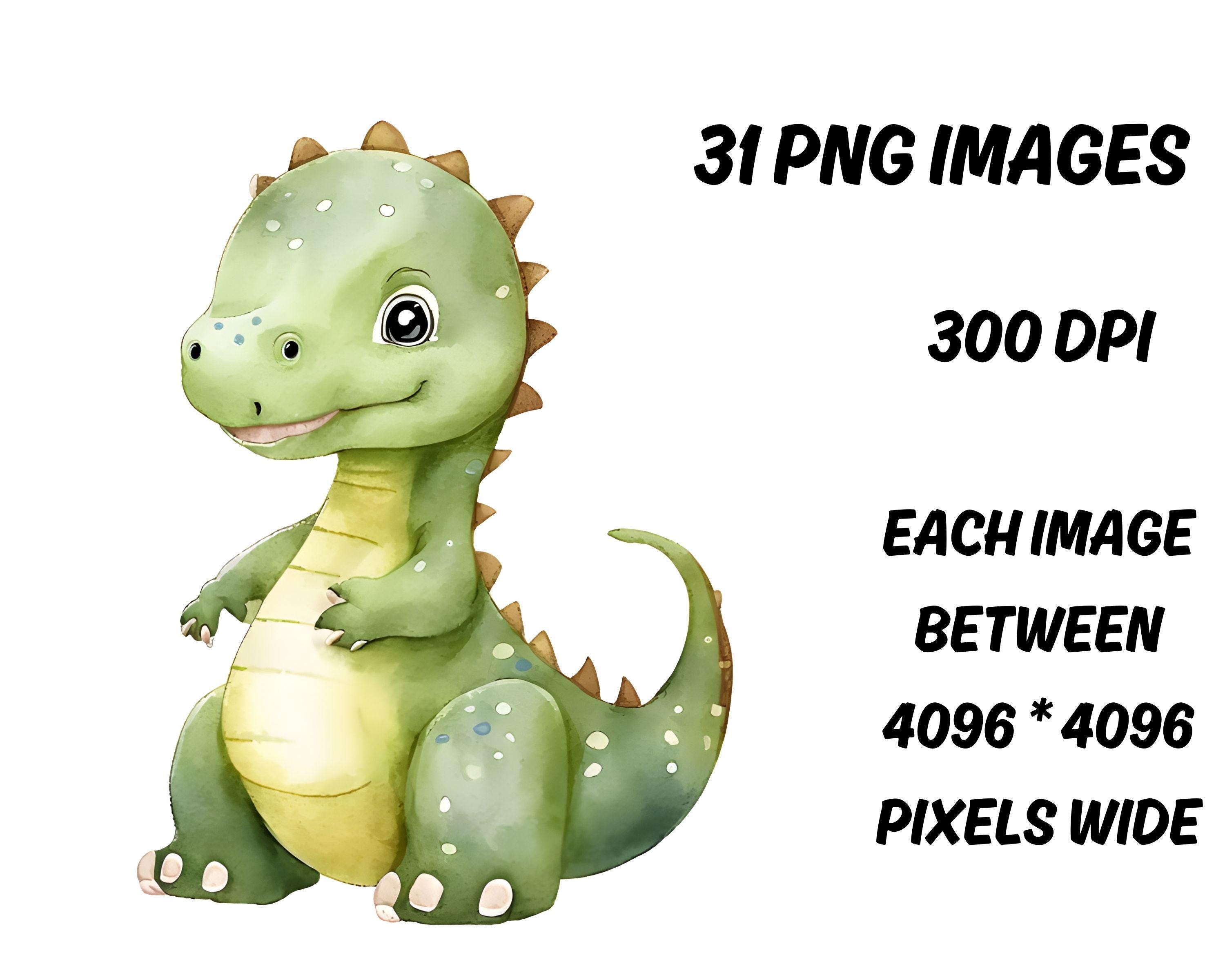Watercolor Dinosaur Clipart PNG, Baby Boy Nursery Decor, Dinosaur ...