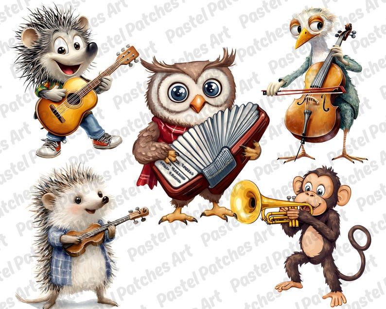 Funny Musical Animals Clipart, Singing Cat PNG, Cute Cat Music Clipart ...