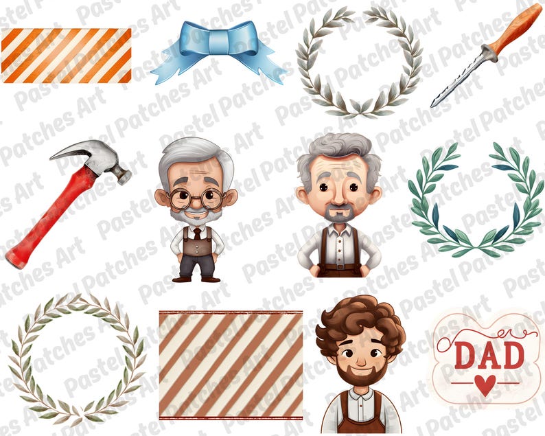 Father's Day Clipart, Super Dad Illustration, Dad Clipart, Hero Dad ...