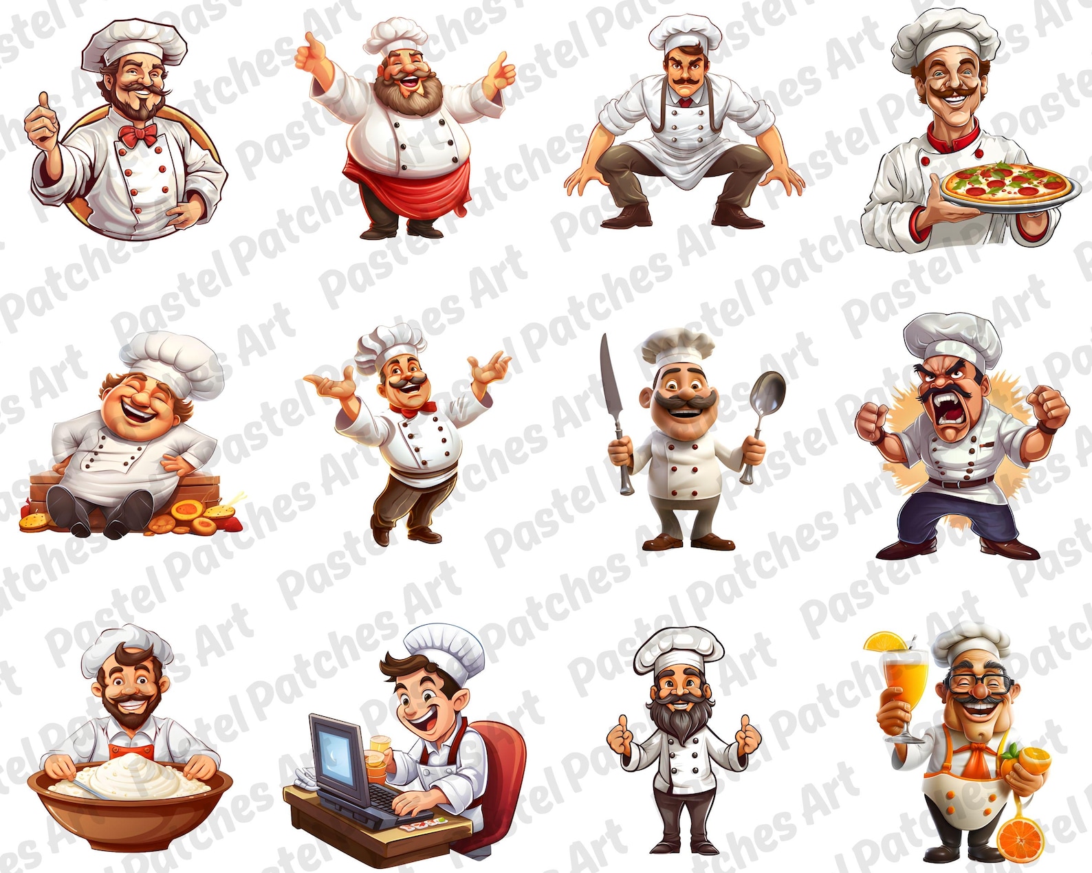 Funny Chef Clipart, Cooking Clipart, Cartoon Chef, Cooking Tools Png ...