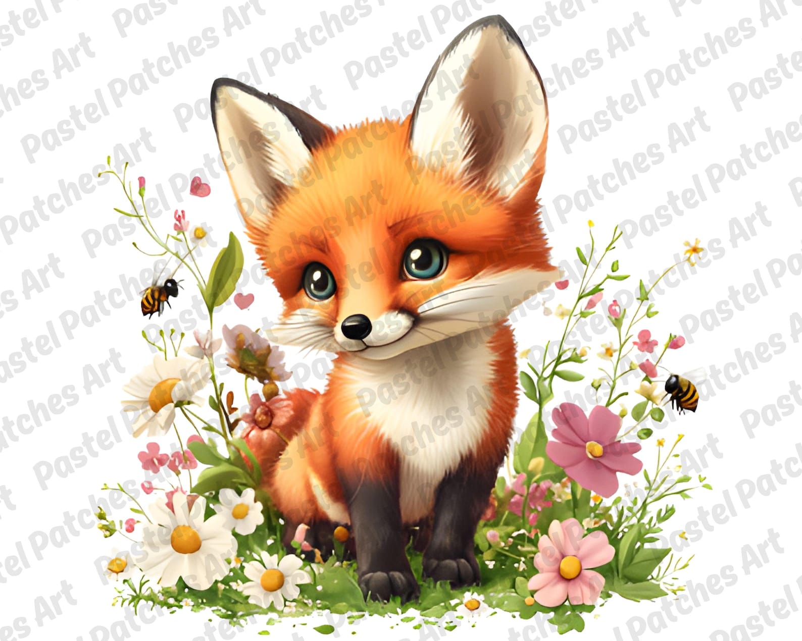 Baby Fox Clipart, Watercolor Fox PNG, Fox Graphics, Cute Nursery ...