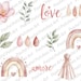 Boho Rainbow Watercolor Clipart, Baby Shower Clipart, Watercolor Boho ...