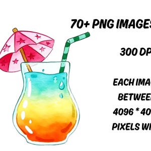 Vibrant Summer Party Clipart | Watercolor Pool & Beach Clip Art Bundle ...