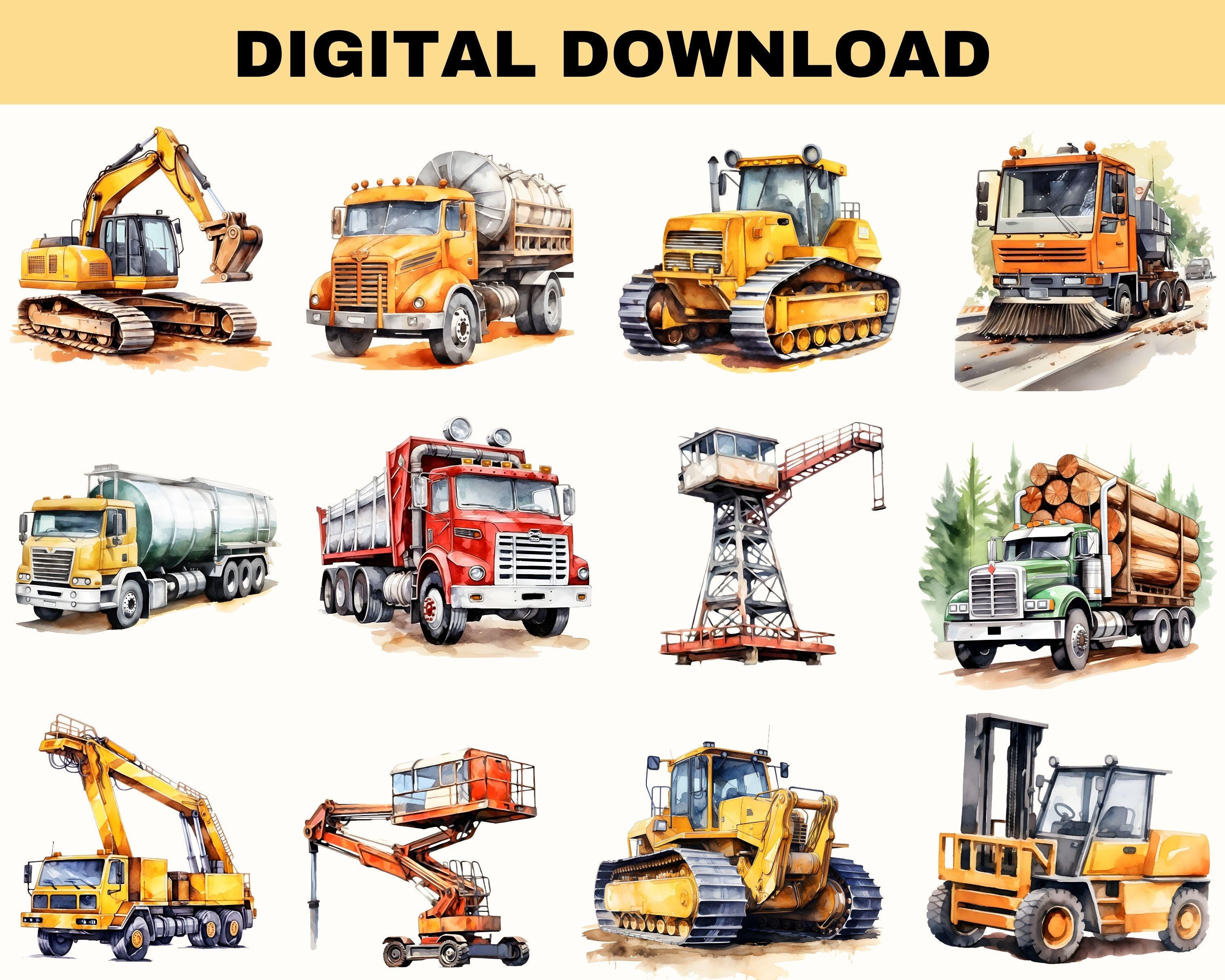 Construction Vehicles Clipart, Yellow Bulldozer Clipart, Dump Truck ...
