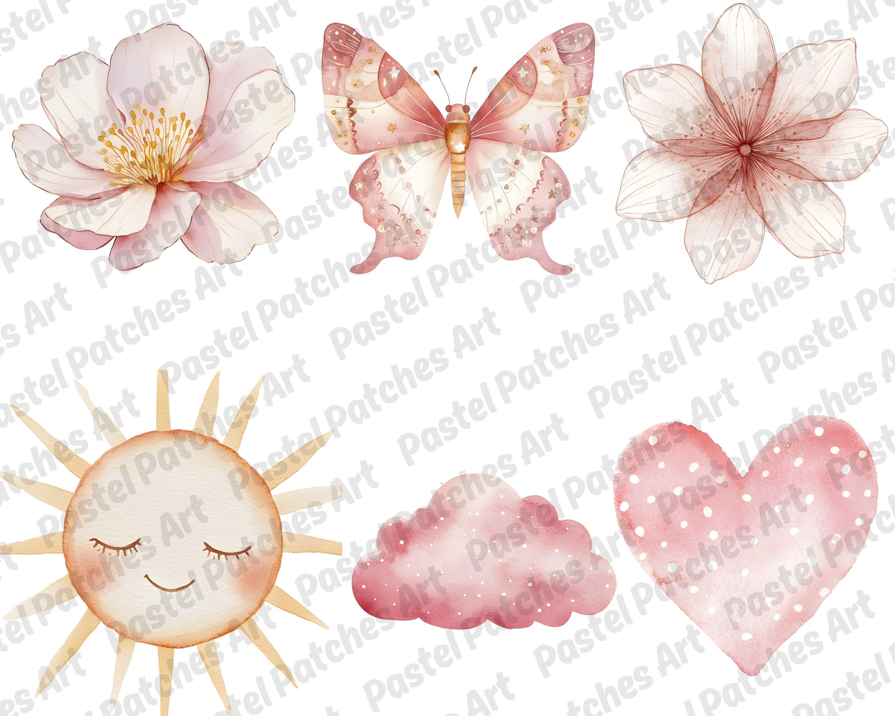 Boho Rainbow Watercolor Clipart, Baby Shower Clipart, Watercolor Boho ...