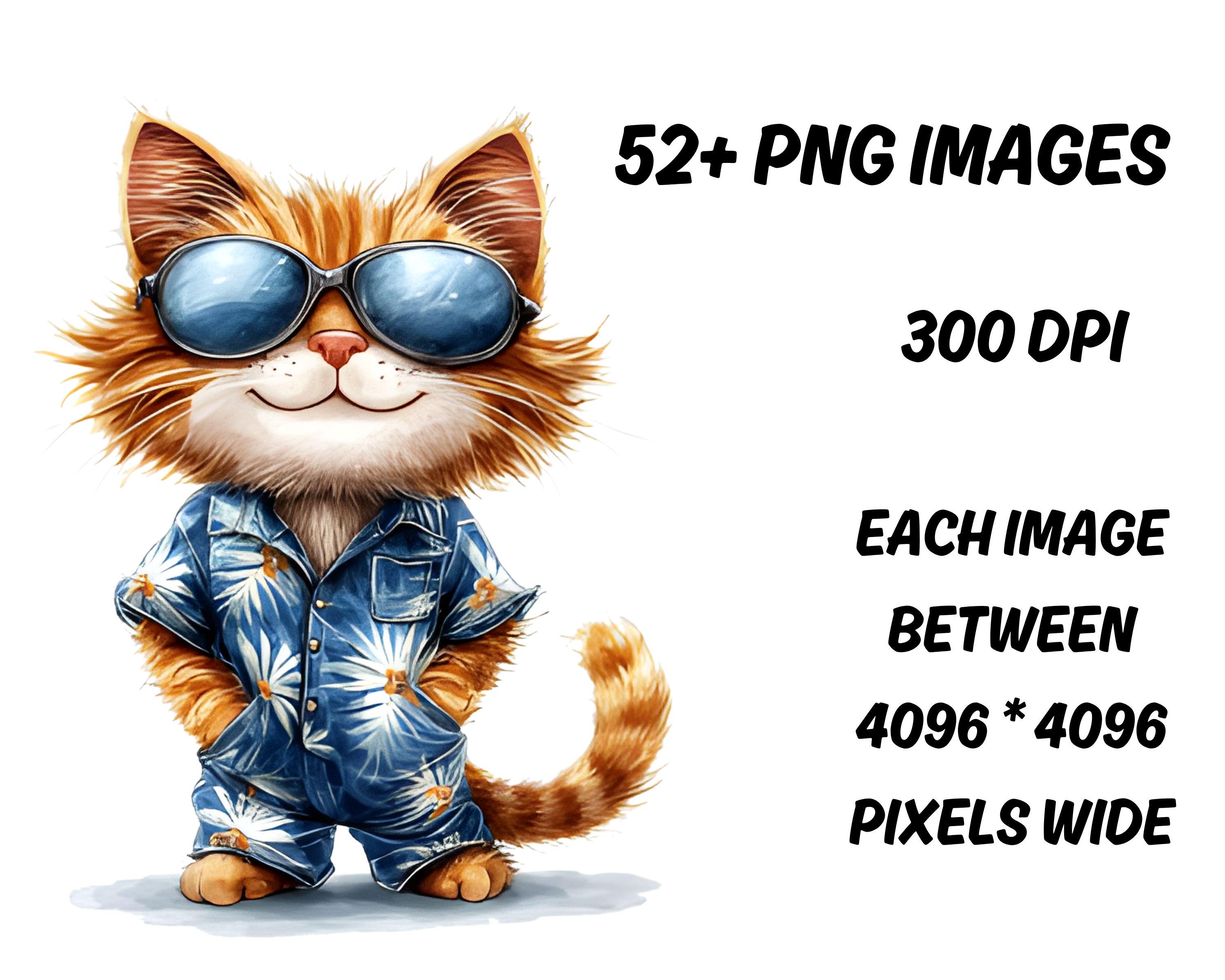 Funny Cat Clipart, Quirky Cute Cats Cartoon, Whimsical Kitten Graphics ...
