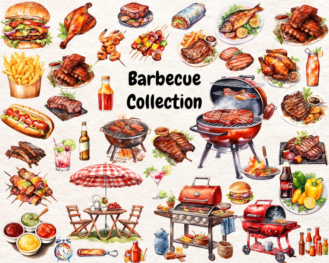 Barbecue Clipart, Barbecue Parties, Summer Barbeque Graphics, BBQ Grill ...