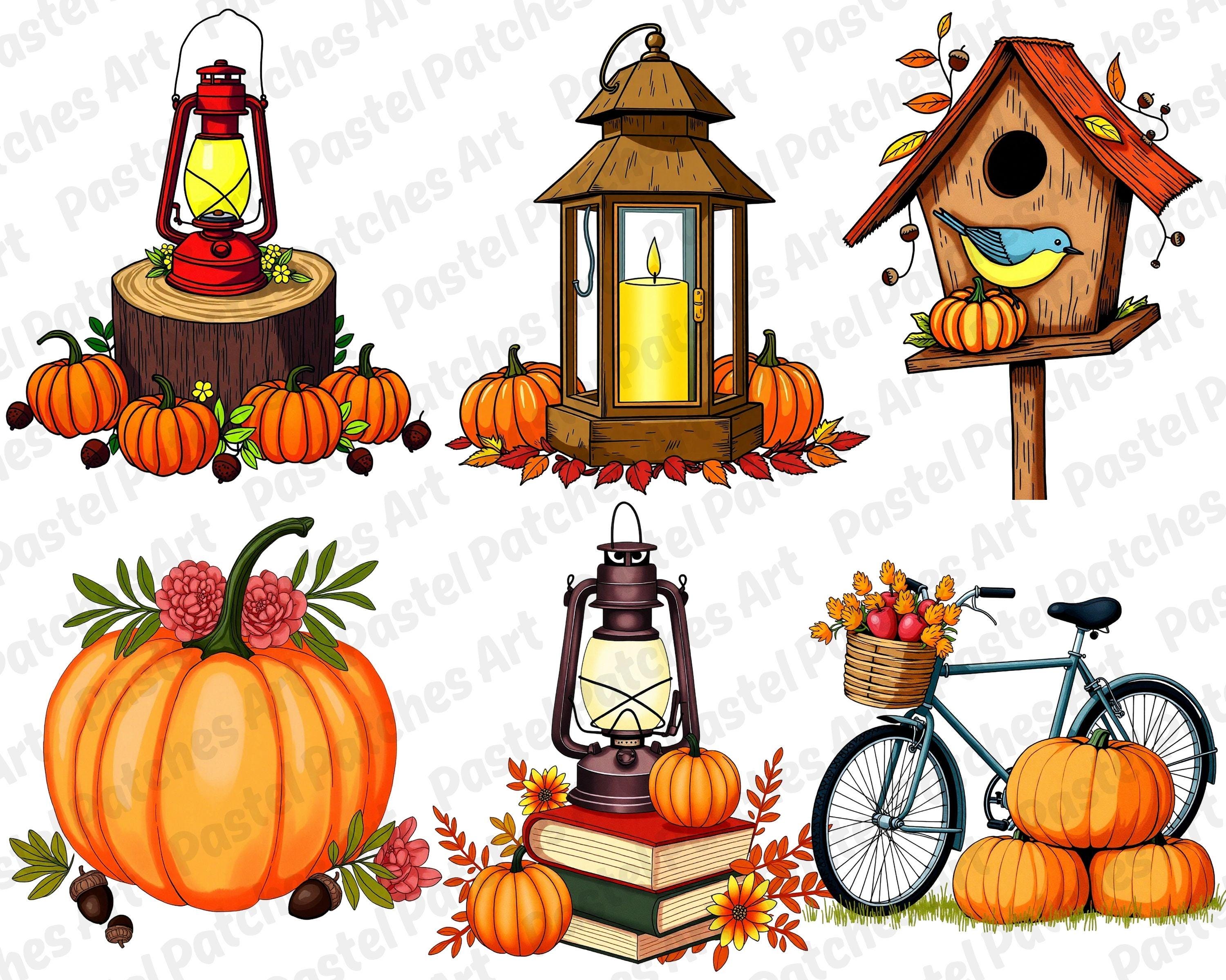 Cozy Autumn Clipart Bundle | Fall Autumn Clipart Pngs, Watercolor ...