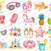 Vibrant Summer Party Clipart | Watercolor Pool & Beach Clip Art Bundle ...