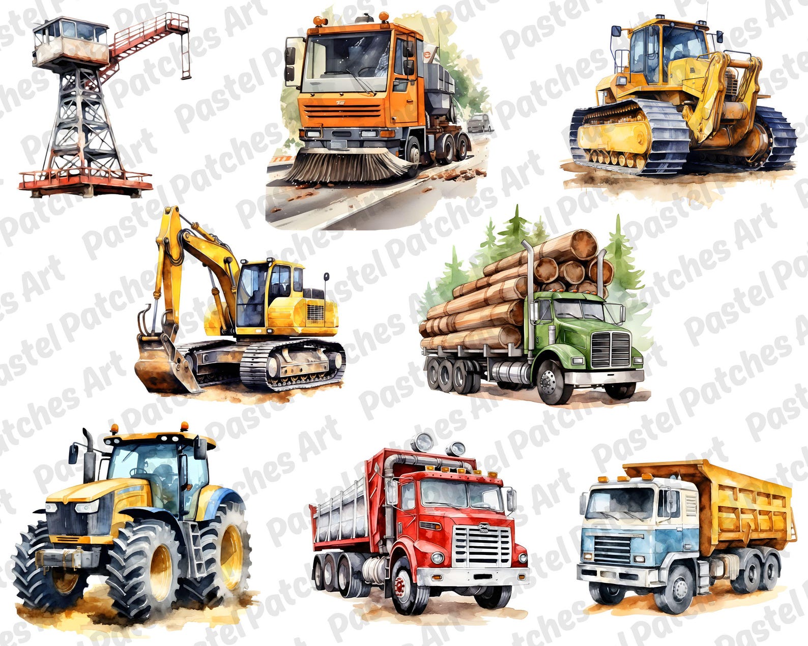 Construction Vehicles Clipart, Yellow Bulldozer Clipart, Dump Truck ...