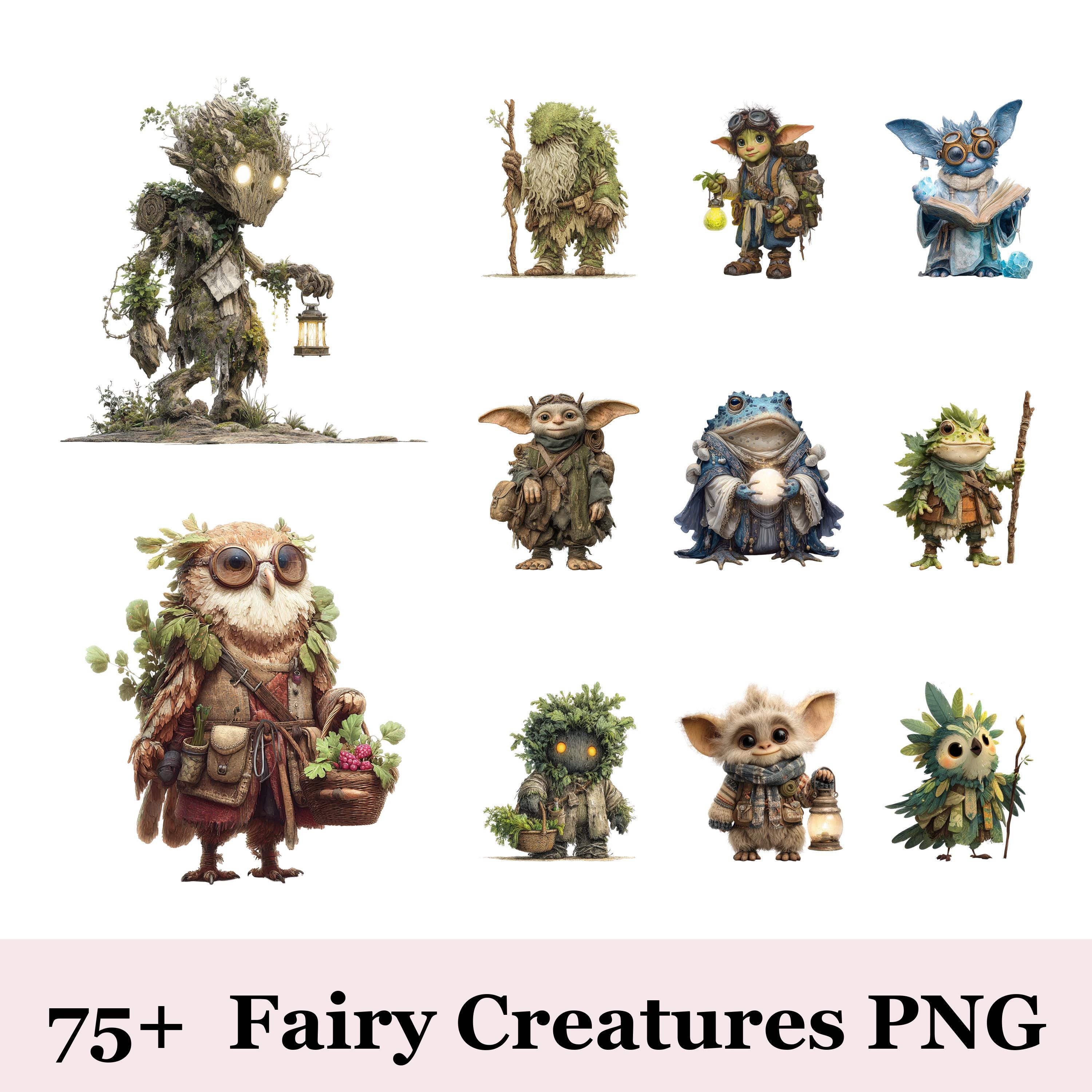 Fairy Creatures Clip Art Bundle 75+ PNG | Fantasy Magical Beings ...