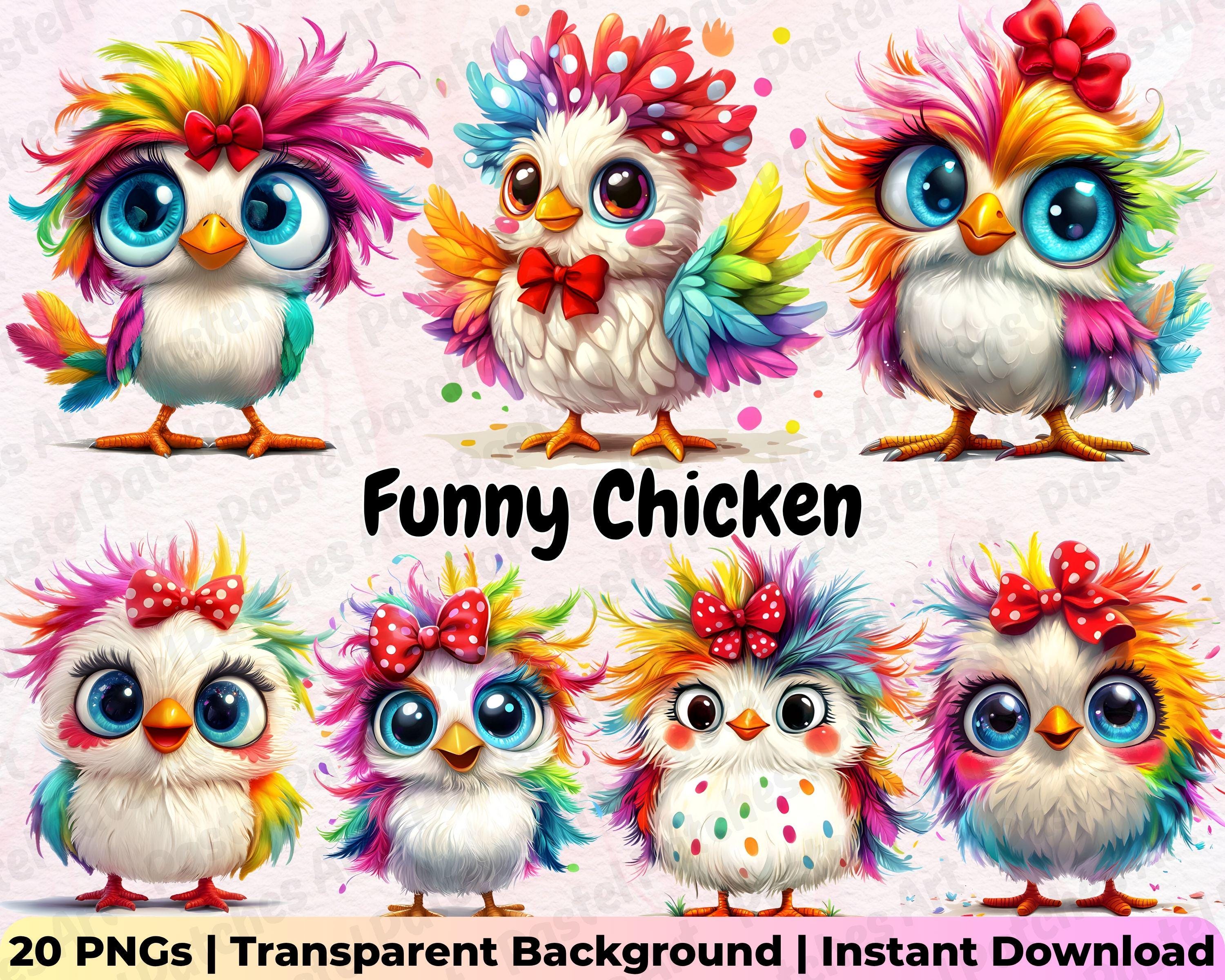 Funny Chicken PNG, Crazy Chicken Clipart, Farm Chicken, Humorous ...
