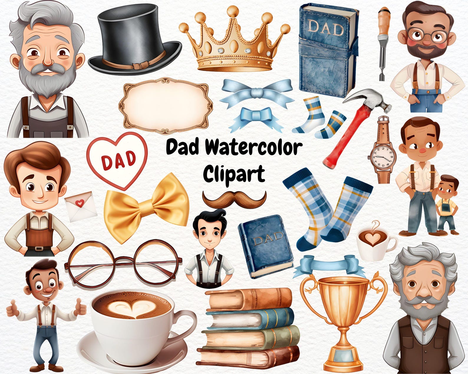 Father's Day Clipart, Super Dad Illustration, Dad Clipart, Hero Dad ...