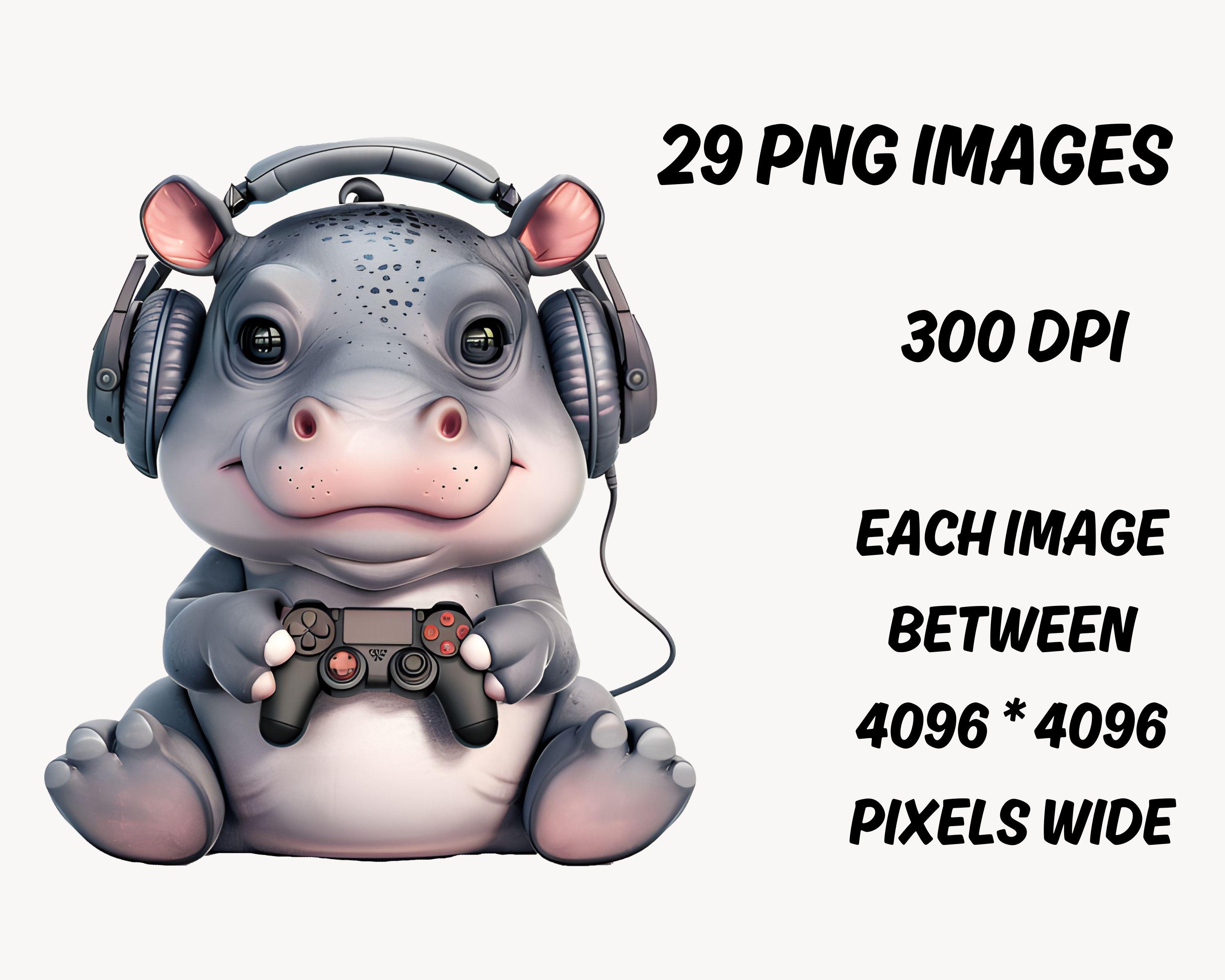 Gaming Animals Clipart Bundle, Gamer Nursery Decor, Cartoon Game PNG ...