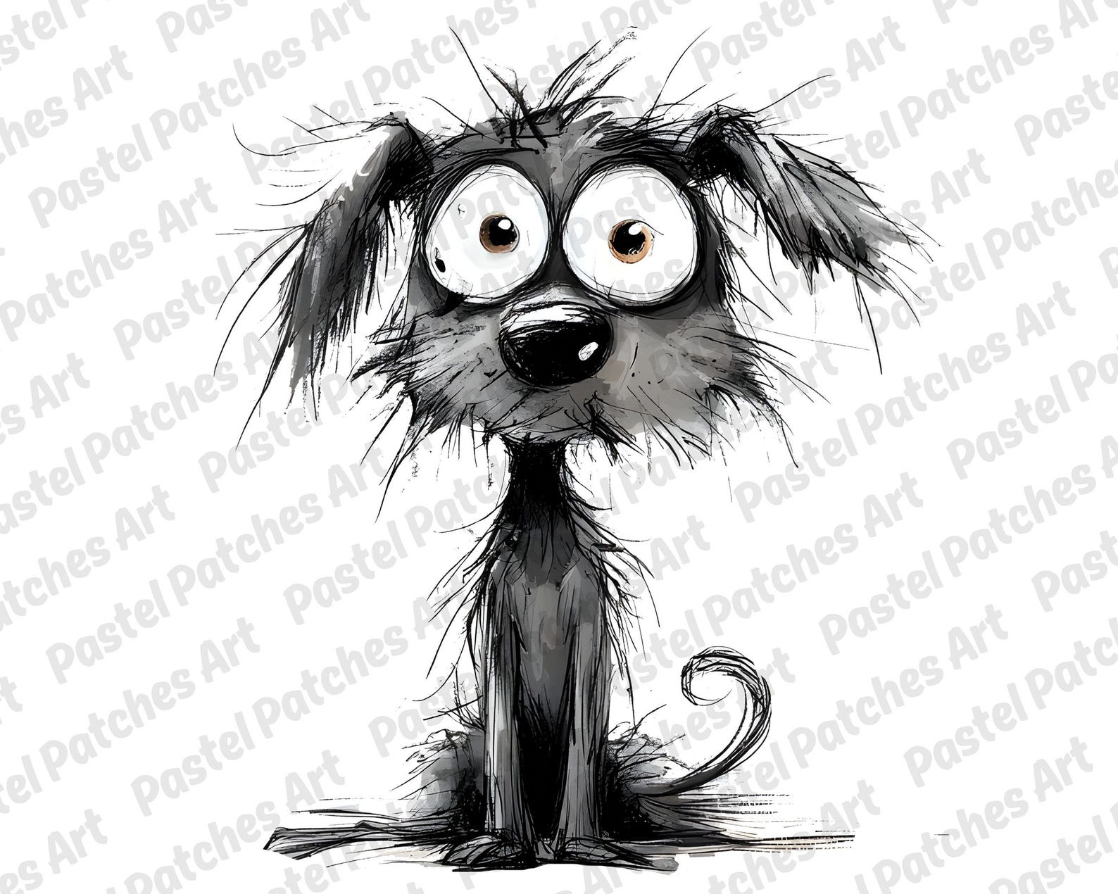 Crazy Dogs Clipart, Funny Dog Clipart, Whimsical Dog Png, Watercolor ...