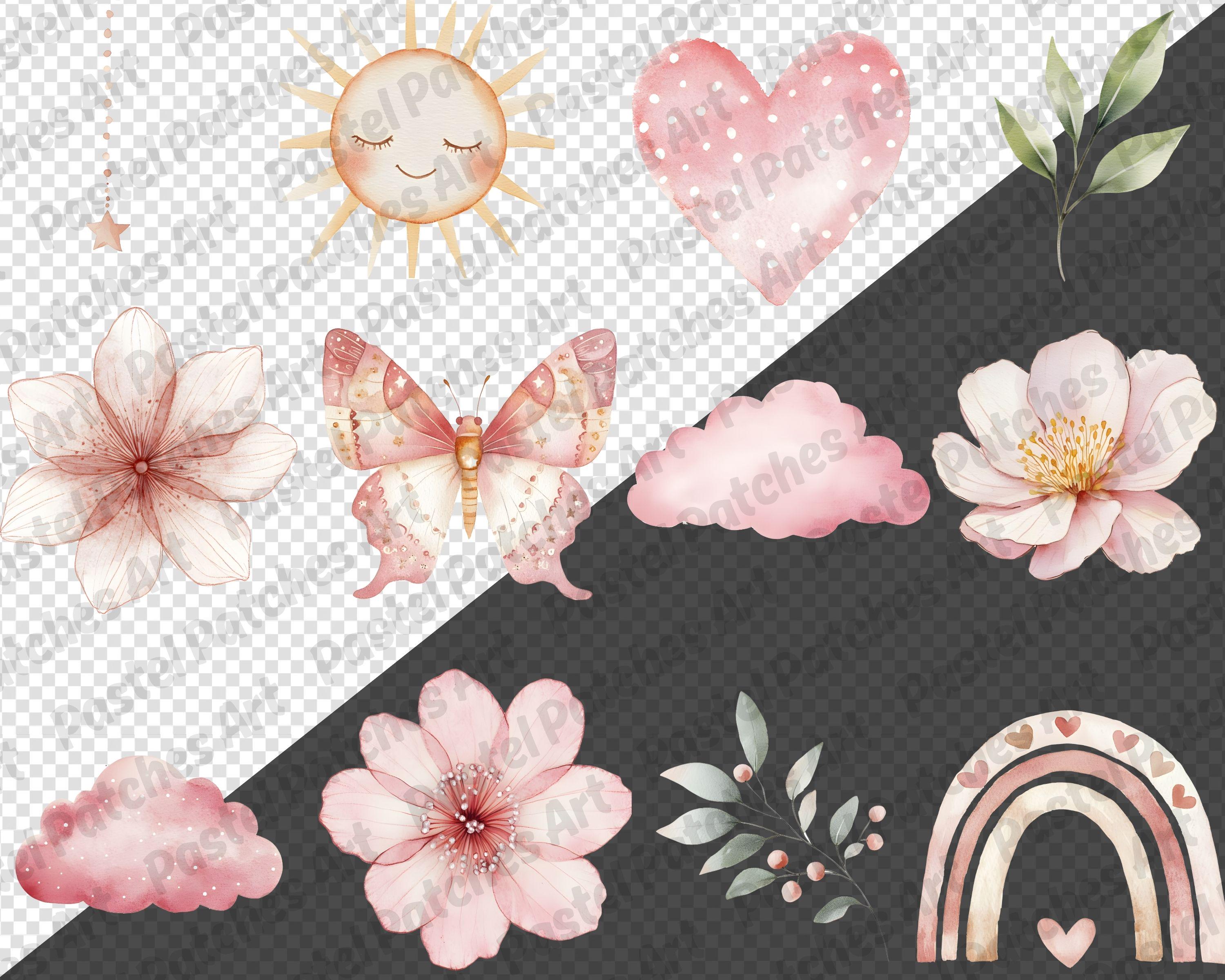 Boho Rainbow Watercolor Clipart, Baby Shower Clipart, Watercolor Boho ...