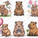 Cute Capybara Clipart PNG Bundle – 40+ Commercial Use Sublimation and ...