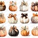Pumpkin Clipart Bundle, Watercolor Fall PNG, Autumn Sublimation for ...