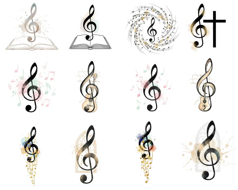 50+ Choir Vocal Music Notes Clipart | Singing Musical Notes PNG Bundle ...