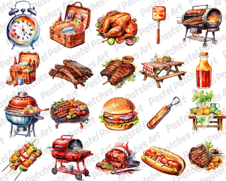 Barbecue Clipart, Barbecue Parties, Summer Barbeque Graphics, BBQ Grill ...
