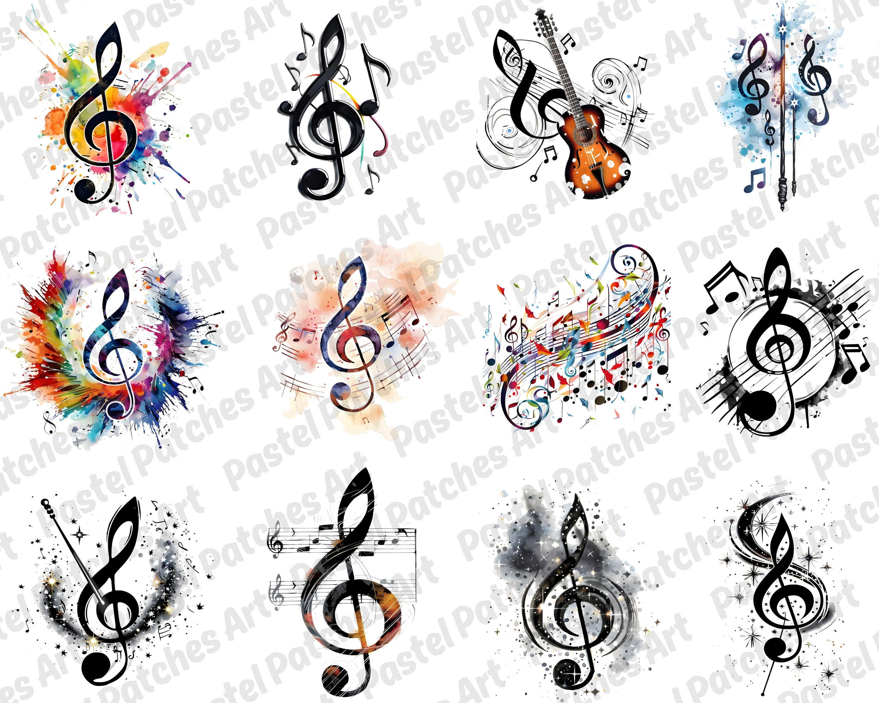 Musical Notes Clipart, Abstract Music Symbols, Music Illustrations ...