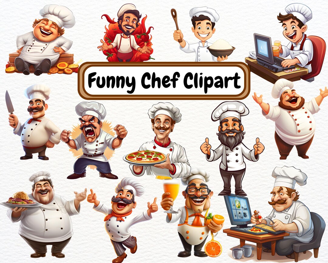 Funny Chef Clipart, Cooking Clipart, Cartoon Chef, Cooking Tools Png ...
