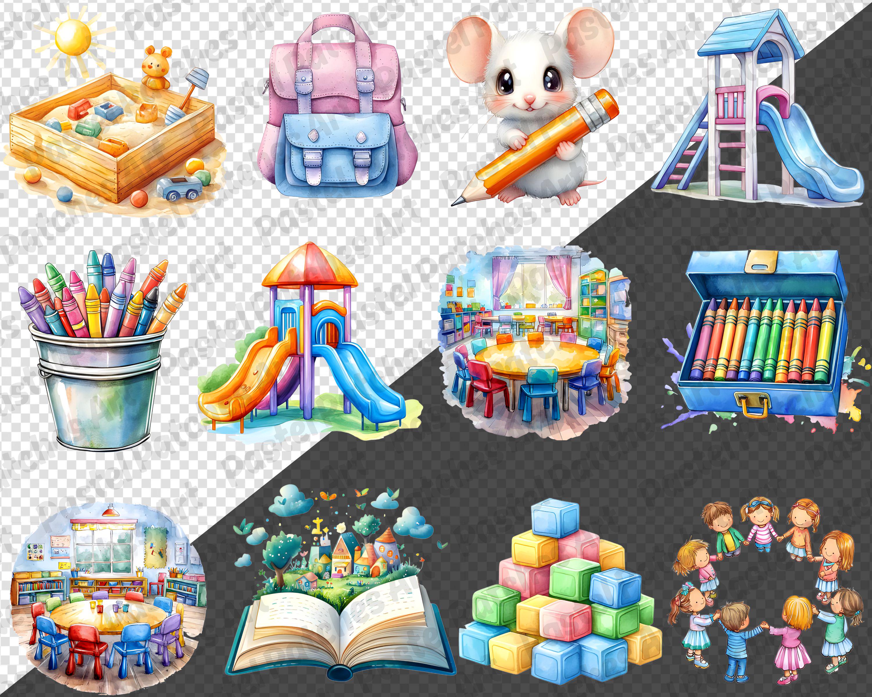 Daycare Clipart, Happy Back to School Clipart Bundle, Teacher Kids ...